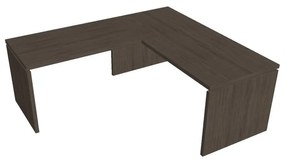 Ergonomický stůl Verno 180 x 200 cm, levý, dub antracit