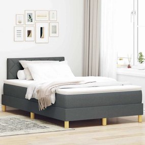 Postel s boxspringem s polštářem Tmavě šedá 120 x 200 cm textil 3338987