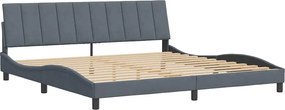 Rám postele bez matrace Hanko tmavě šedý 200 x 200 cm samet 3207868