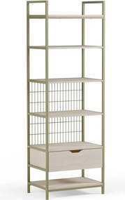 Zelená ocelová knihovna 60x179,5x40 cm Amara – Marckeric
