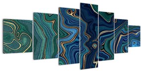 Obraz - Zeleno-modrý mramor (210x100 cm)