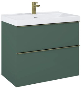 Elita Look, závěsná umyvadlová skříňka 80x45 cm 2S, zelená matná, ELT-168561
