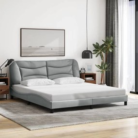 Rám postele bez matrace Hvar světle šedý 180 x 200 cm textil 3207786