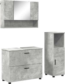 Sada koupelnového nábytku 3 ks Betonově šedá 76,5 x 35 x 64 cm 3393026