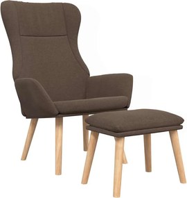 Relaxační křeslo s podnožkou taupe textil 3097891