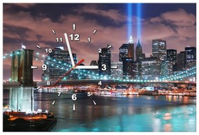 Gario Obraz s hodinami Panorama Manhattanu Rozměry: 60 x 40 cm