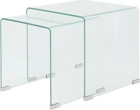 vidaXL Hnízdové stolky 2 ks 42 x 42 x 41,5 cm tvrzené sklo [244191] Barva: transparentní