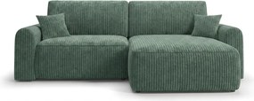 Rozkládací oboustranná sedací souprava do L NORDEN TILIA 250x140 cm, zelená