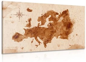 Obraz retro mapa Evropy - 60x40 cm