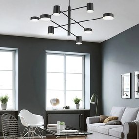 Toolight Toolight, LED stropní svítidlo s 8 rameny 75x124 cm APP598-8C, černá, OSW-08566