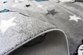 BE Dětský koberec Smart Kids 22924 GREY - šedý obdélníkový, vesmírný Rozměr: 140x190 cm