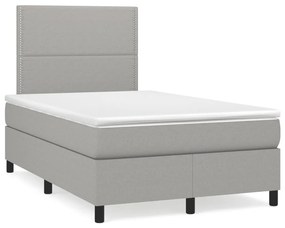 Box spring postel s matrací světle šedá 120x190 cm textil