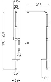 Mexen sprchový sloup Q 3/4", grafitová, 79395-66
