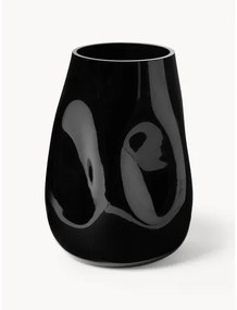Ručně foukaná skleněná váza v organickém tvaru Obsidian