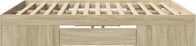 Rám postele bez matrace Dub Sonoma 200x200cm Dřevěné konstrukce 3295445