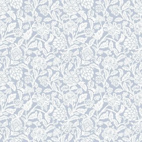 Bledě modrá vliesová květinová tapeta na zeď, 12346, Fiori Country, Parato