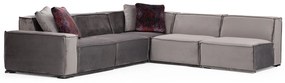 Designová rohová sedačka Valtina II šedá - pravá