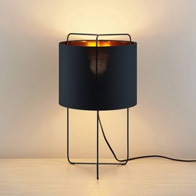 Lindby Kesta stolní lampa, černozlatá, 50 cm