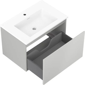 Mexen Orio, koupelnová skříňka 70 cm s umyvadlem Otis, 1 zásuvka, šedá matná/bílá matná, 91A10-07047-1-BF62-W18M01