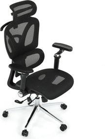 Kancelářská ergonomická židle PORTE — síťovina, černá