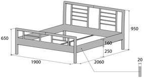 Nábytek ATIKA s.r.o. Kovová postel WIEN Povrchová úprava: stříbrná RAL 9006, Rozměr: 90 x 200 cm