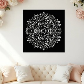 dřevo života Dřevěná mandala VNITŘNÍHO KLIDU Zvolte rozměr (cm): 80x80, Zvolte barvu dekoru: Černá
