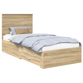 Rám postele se zásuvkou Sonoma dub 90 x 200 cm Kompozitní dřevo 3409705