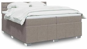 Box spring postel s matrací taupe 200x200 cm textil 3289493