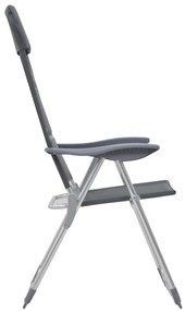 Kempingové židle z hliníku 2 ks 58 x 69 x 111 cm šedé - Default Title