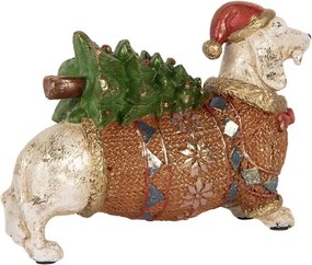 Dekorace figurka jezevčík ve světříku se stromkem - 21*6*14 cm