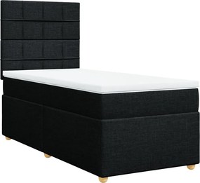 Box spring postel s matrací černá 90x200 cm textil 3293465