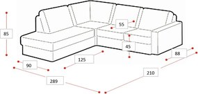 Zelená žinylková rohová pohovka (pravý roh/do L) Copenhagen – Scandic