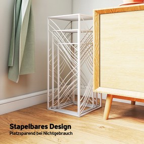 sada 3 stojanů na rostliny, výška 50/60/70 cm Stojan na květiny, stohovatelný Kovový regál na rostliny Bílý
