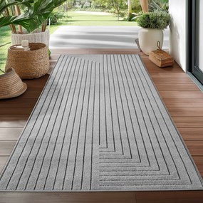 Ayyildiz, Kusový koberec Nova 1202 silver - na ven i na doma, 280x370, šedá, chodba / předsíň