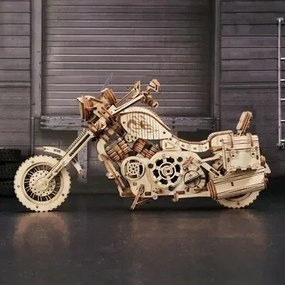 RoboTime 3D dřevěné mechanické puzzle Motorka (cruiser) / od 14 let /
