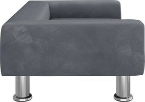Pelíšek pro psy tmavě šedý 70 x 45 x 26,5 cm samet 171920