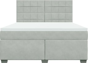 Box spring postel s matrací světle šedá 180x200 cm samet 3293278