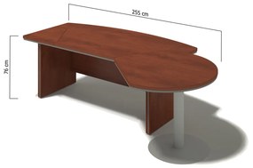 Stůl Manager LUX, pravý, 255 x 155 cm, akát světlý