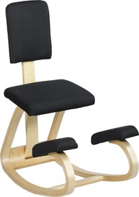 HOMCOM Ergonomická kolenní židle, kolenní stolička, zdravotní židle pro domácnost, kancelář, meditaci, černá