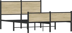 Kovový rám postele bez matrace dub sonoma 150 x 200 cm 3301399