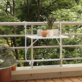 Balkonový stolek bílý 60 x 40 cm ocel - Default Title