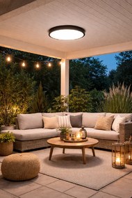 LED Solution Černé přisazené LED svítidlo Plano kulaté 350mm 36W IP44 76401