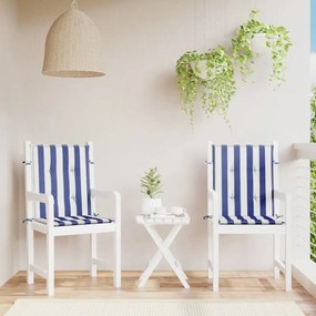 vidaXL Podušky na židli s nízkým opěradlem 2 ks textil [361328] Barva: Modro-bílá
