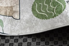 Dětský koberec protiskluzový BAMBINO 61570 krémový / zelený