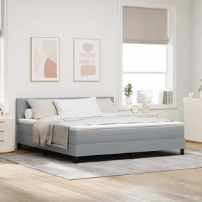 Postel s boxspringem s čelo Světle šedá 180 x 200 cm textil 3338783