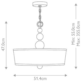 Hinkley HK-ZELDA-P-B-PN - Lustr na řetězu ZELDA 3xE27/60W/230V lesklý chrom