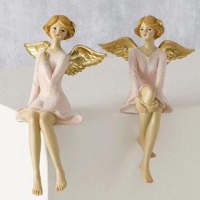 Dekorace anděl Virginy sedící 1ks, 13x12x22 cm - Nohama přes sebe