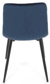 Jídelní židle modrá sametová látka, kovové nohy černé CT-281 BLUE4