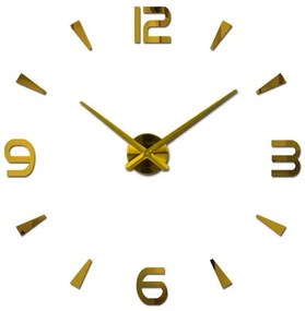 KIK Designové 3D nalepovací hodiny 80-120cm, zlatá, KX7848