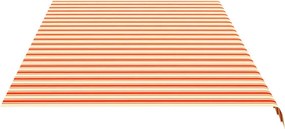 Náhradní plachta na markýzu žlutá a oranžová 600 x 300 cm polyesterová 312023